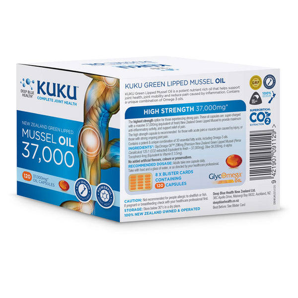 KUKU Mussel Oil 37,000 - High Strength - 120 caps | Joint Health NZ ...